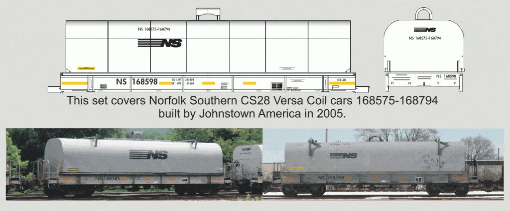 F-391 – Norfolk Southern CS28 Versa Coil Cars – Highball Graphics