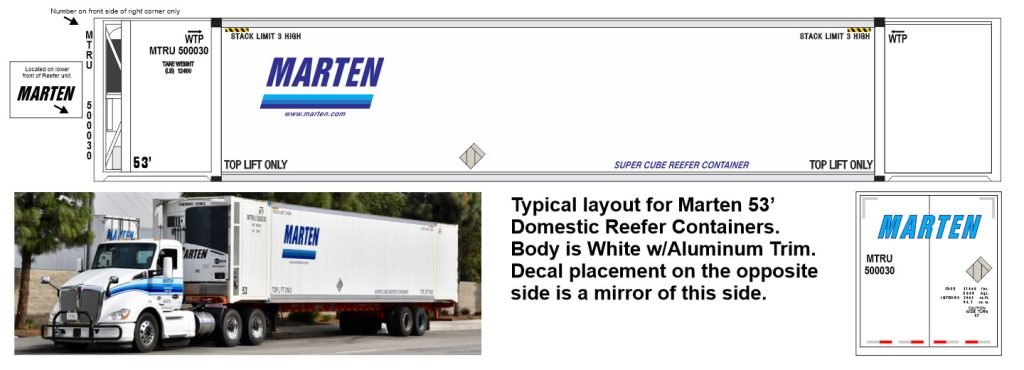 F-413 – Marten 53′ Reefer Containers – Highball Graphics