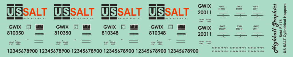 F-175 – US Salt (GWIX) Cylindrical Hoppers – Highball Graphics
