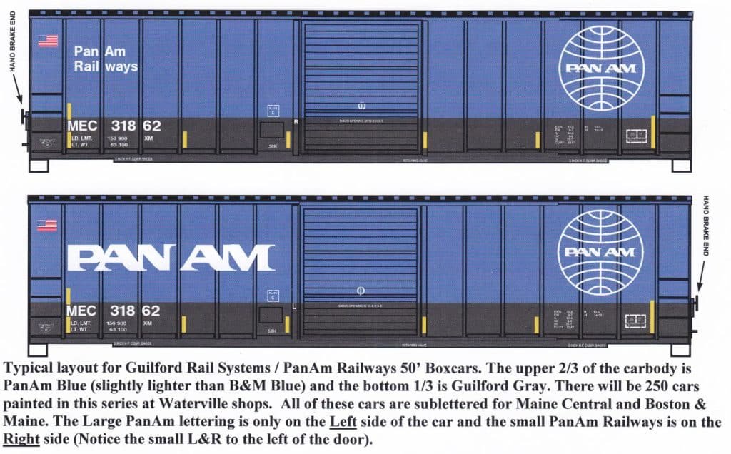 F-236 – Pan Am Railways 50′ Boxcars – Highball Graphics