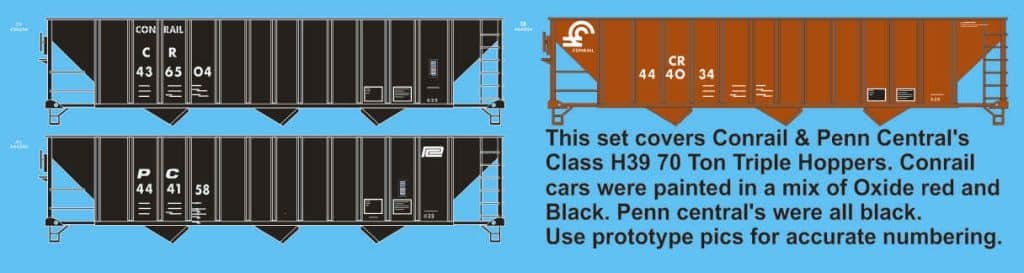 F-381 – Conrail/Penn Central Class H39 70T Triple Hoppers – Highball ...