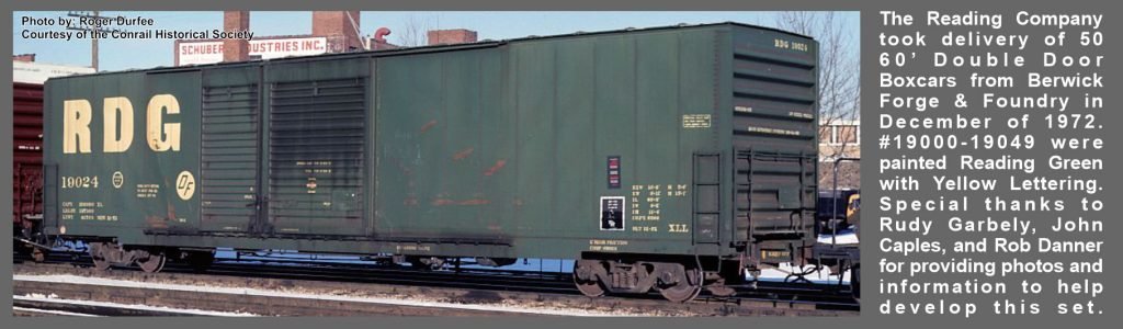 F-468 – Reading Berwick 60′ DD Boxcar #19000-19049 – Highball Graphics