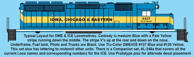 L-246 – Iowa, Chicago & Eastern Hood Units – Highball Graphics