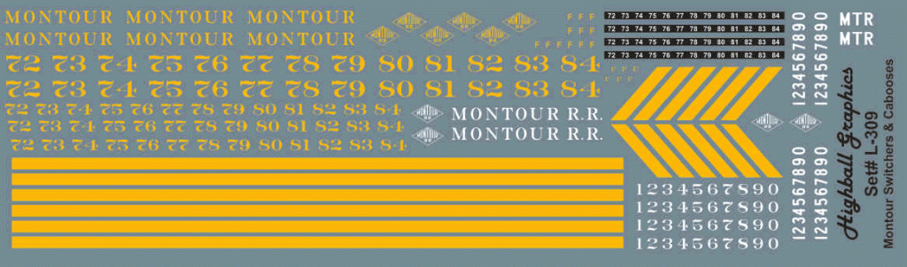 L-309 – Montour Black Switchers & Cabooses – Highball Graphics