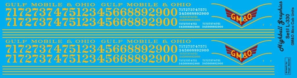 L-330 – Gulf Mobile & Ohio Alco Cab Units – Highball Graphics