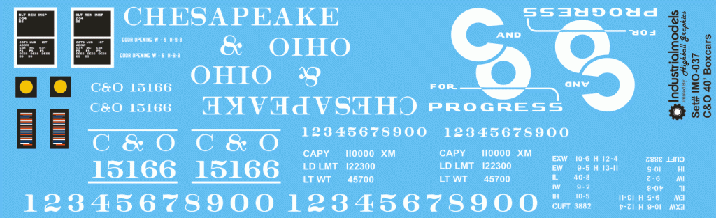 IMO-037 – C&O 40′ PS-1 Boxcar Industrial Models – Highball Graphics