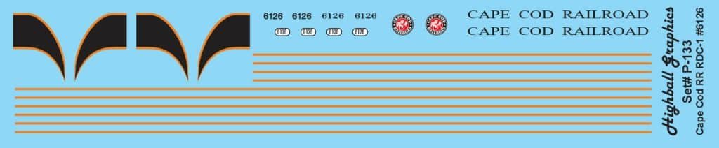P-133 – Cape Cod Railroad RDC-1 #6126 – Highball Graphics